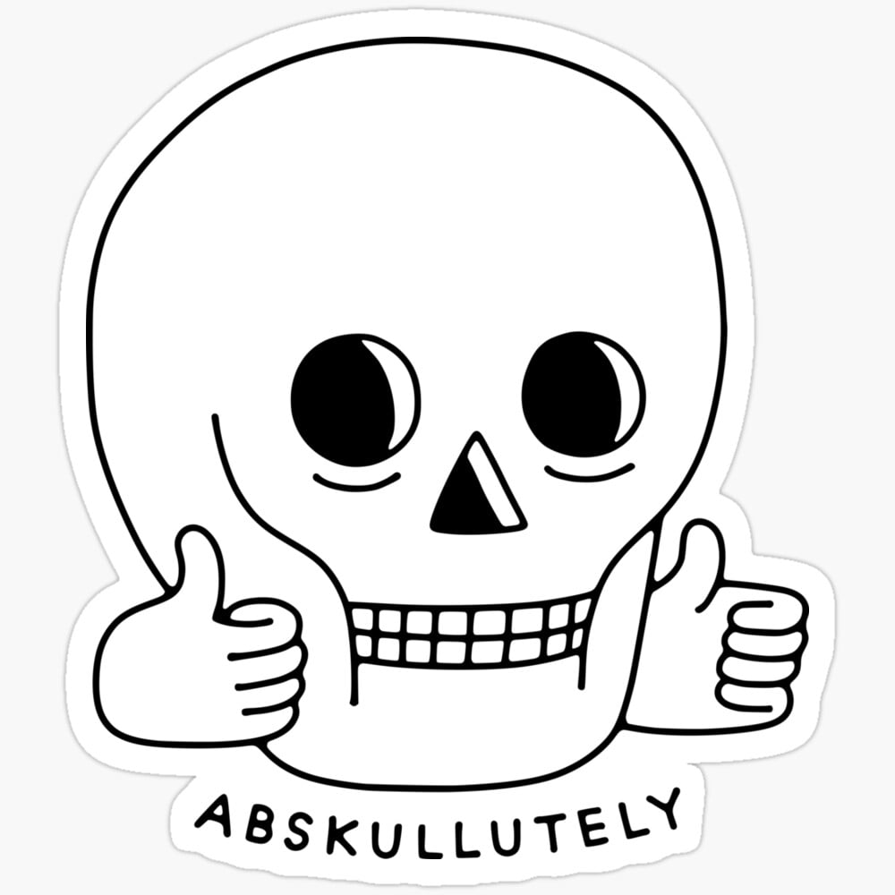 Abskullutely Sticker Phone Decal Water Bottle Stickers Car Decals ...