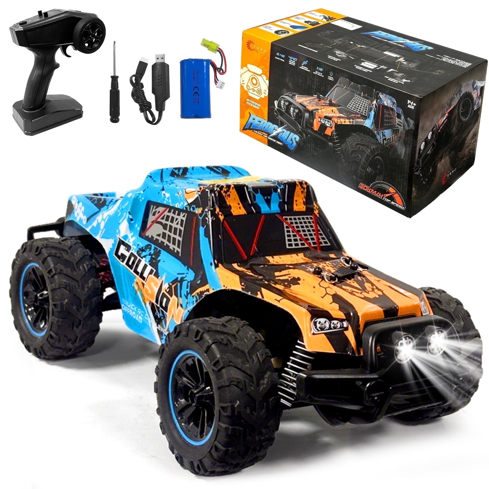 Absoke 1:16 Remote Control Car, 2.4GHz High Speed 40KM/H RC Truck ...