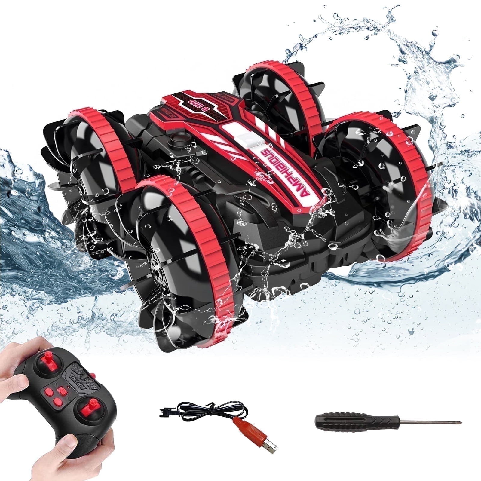 Absoke Amphibious RC Car, Remote Control Waterproof Stunt Vehicle, All ...