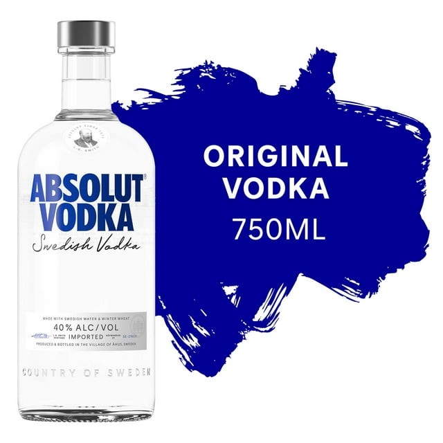 Absolut Original Vodka, 750 mL Bottle, 40% ABV - Walmart.com