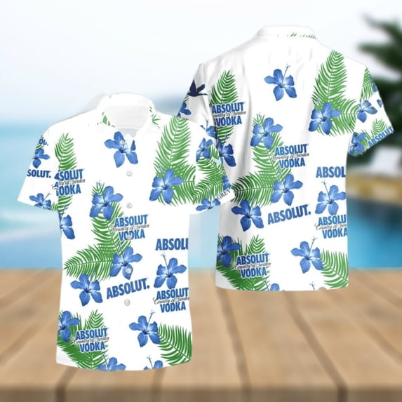 Absolut Vodka Hibiscus Flower Pattern Hawaiian Shirt And Short For Men ...