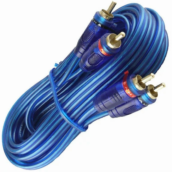 Absolute 15' Rca Stereo Plug Cable 2 Male To 2 Male Car Stereo Marine ...