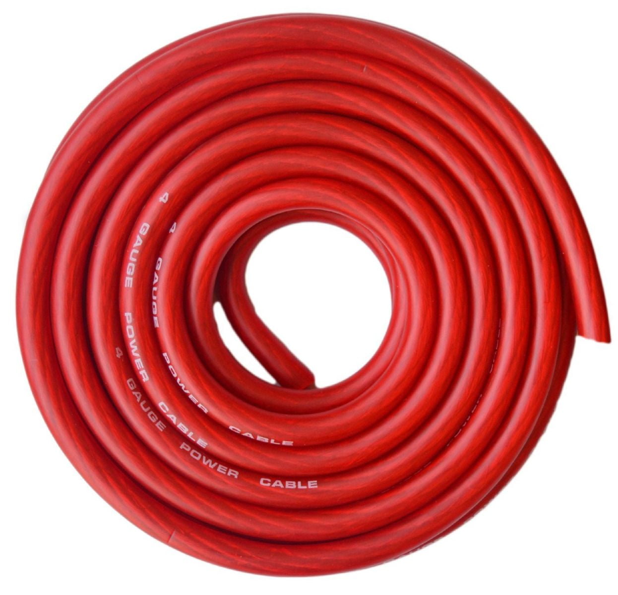 Absolute USA CW4-25R 4 Gauge Red Amplifier Amp Ground Power Wire 25 ...