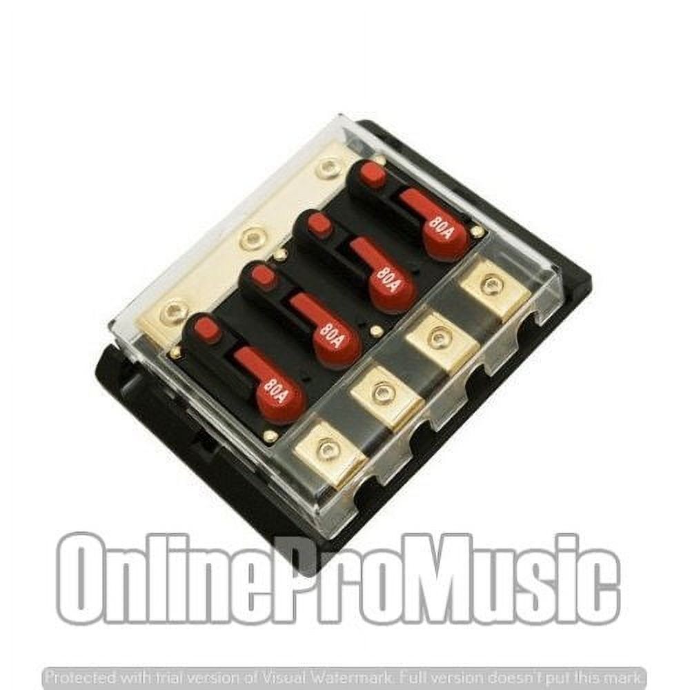 Absolute 4DCB80 Circuit Breaker 80 Amp 4 Gang 3x4 Gauge Input 2x8 Gauge ...