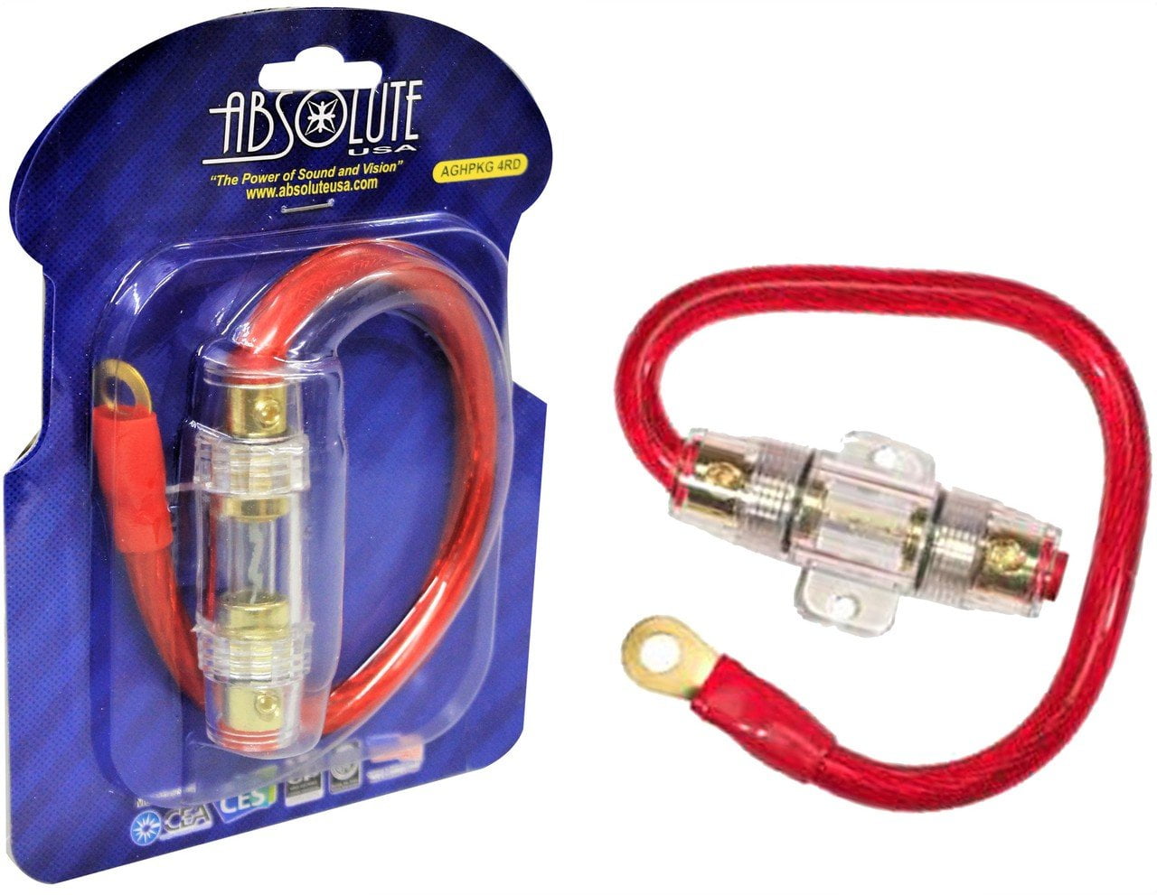 Absolute AGHPKG4 4 Gauge Power Cable and In-Line Fuse Kit - Walmart ...