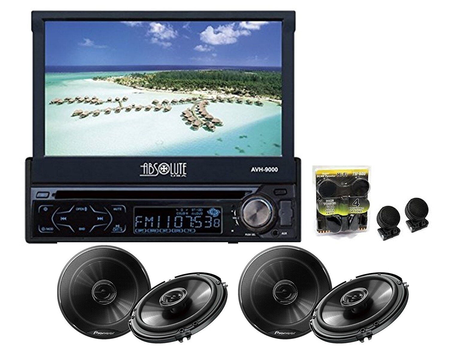 Absolute AVH-9000 7-Inch In-Dash Multimedia Touch Screen + 2 Pairs Of ...