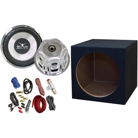 Absolute Axis AX1000 10" 1000W Power Subwoofer & Sealed Enclosure Box ...