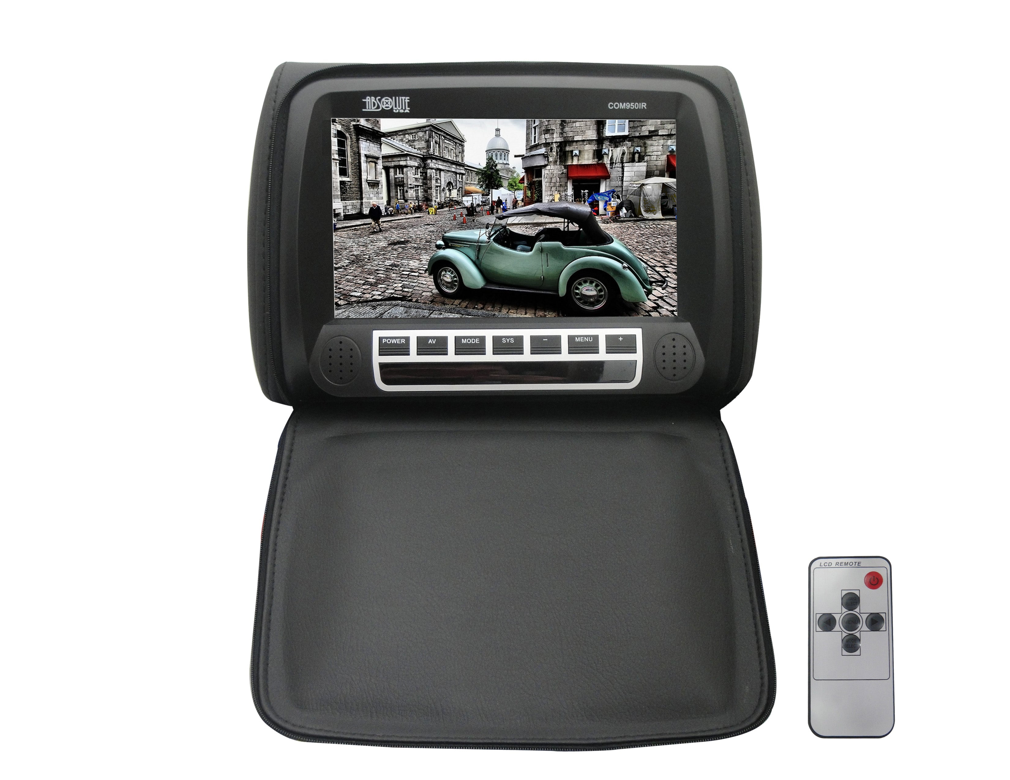 Absolute COM-950IRB 9.5-Inch Headrest Pillow with Zipper Cover TFT/LCD ...