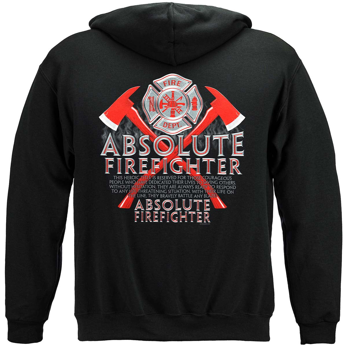 Absolute Firefighter 8oz 50/50 Black Hooded Sweat Shirt Medium ...