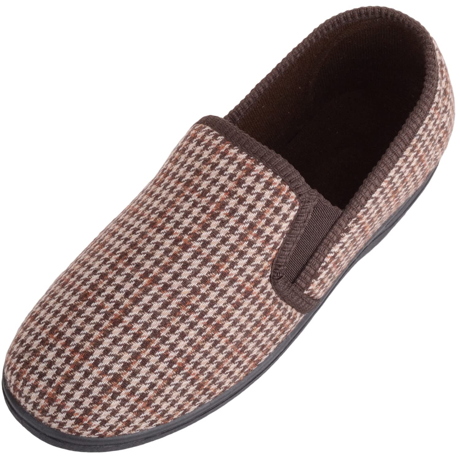 Absolute Footwear Mens Slip On Checked Winter Indoor Slippers with Twin ...
