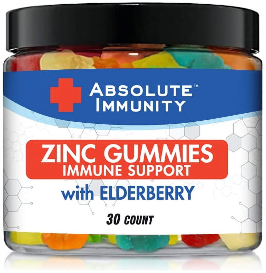 Absolute Nutrition Immunity, Zinc Gummies with Elderberry, 30 Count ...