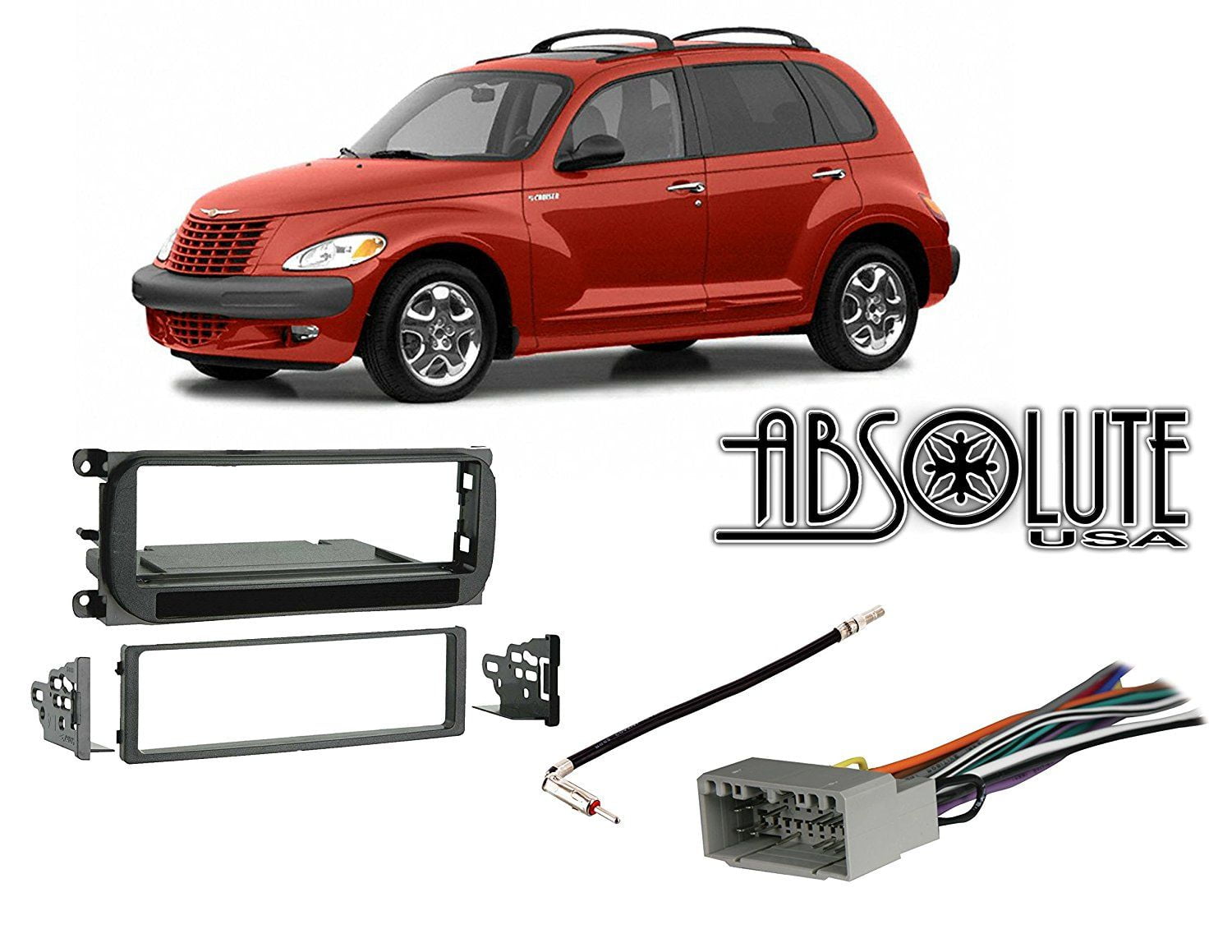 Absolute RADIOKITPKG8 Fits Chrysler PT Cruiser 2002-2005 Single DIN ...