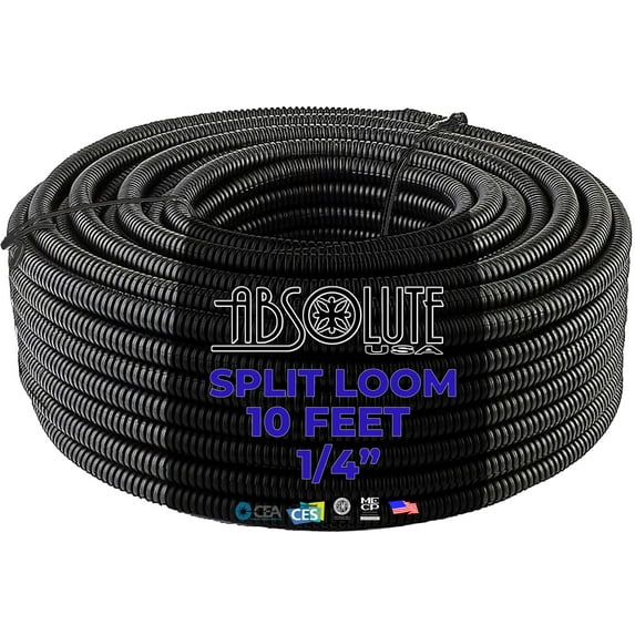 Absolute SLT14-10 10' 1/4" 5mm split wire loom conduit polyethylene ...