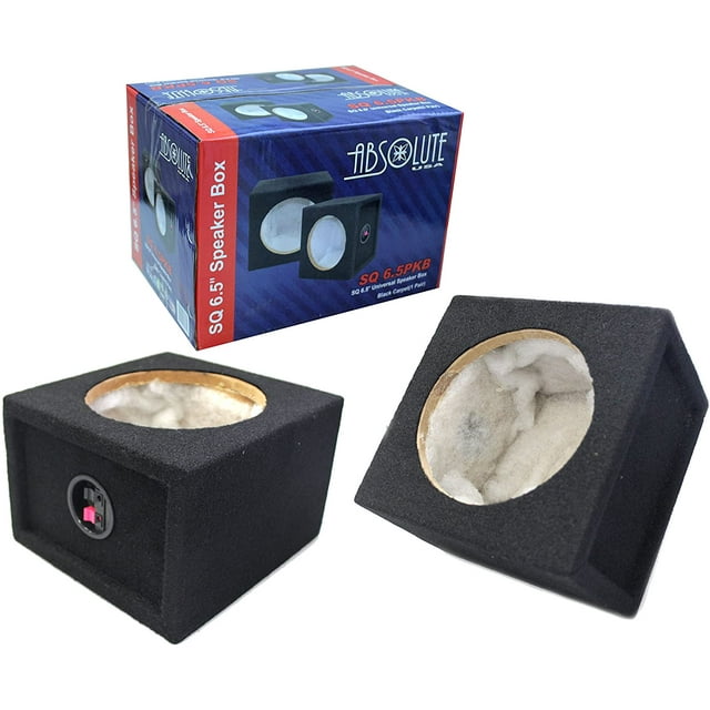 Absolute SQ6.5PKB 6.5" Speaker Enclosure Box 2 6.5" Square Box Speakers ...