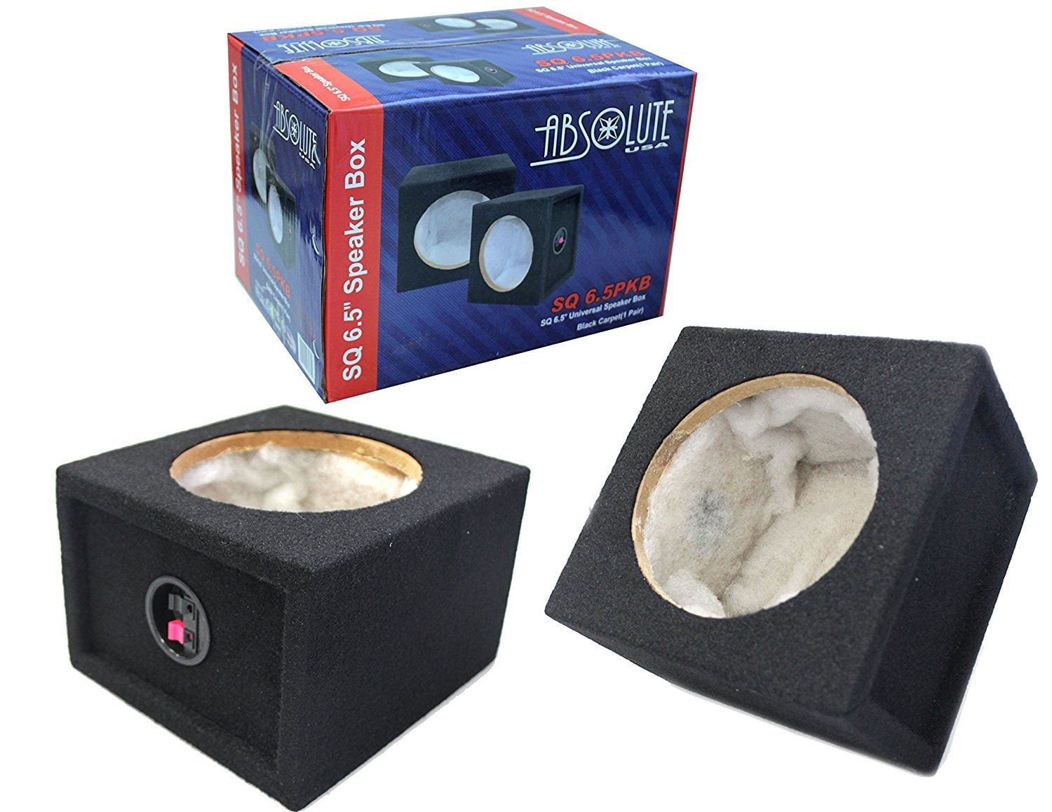 Absolute SQ6.5PKB 6.5" Square Box Speakers, Set of Two (Black) with ...
