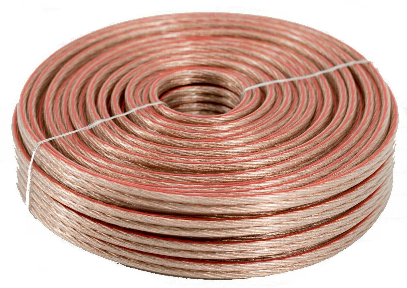 Absolute SW14-100 14 Gauge 100' 2 Conductor Clear Speaker Wire Home Car ...