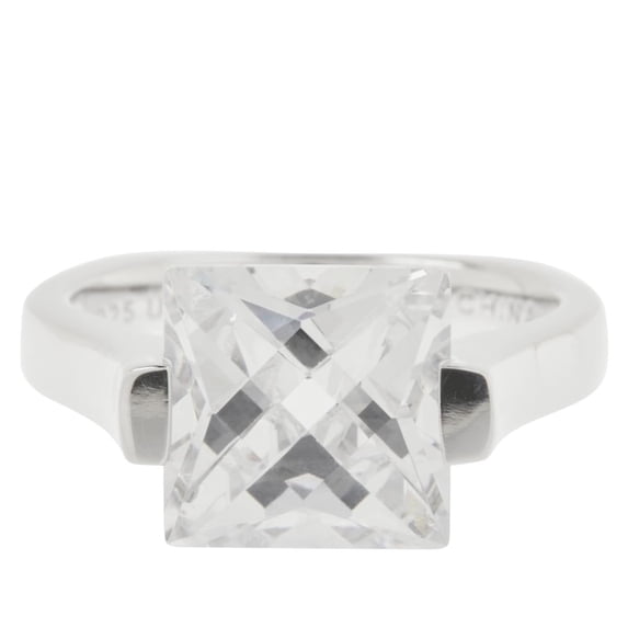Absolute Sterling Silver Heirloom Collection French-Cut Solitaire Ring ...