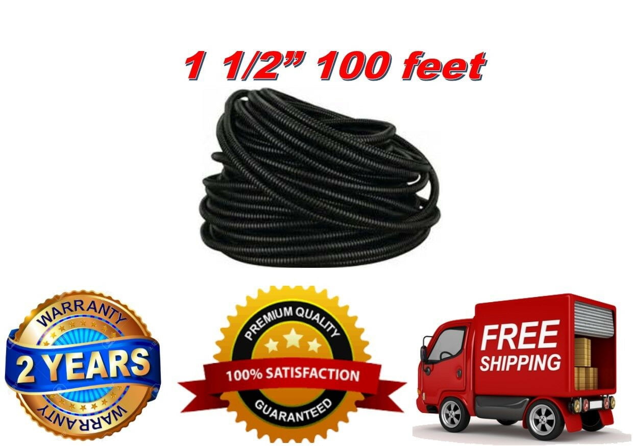 1 Roll 100 Ft 1 1/2" Split Wire Loom Conduit Polyethylene Tubing Sleeve ...