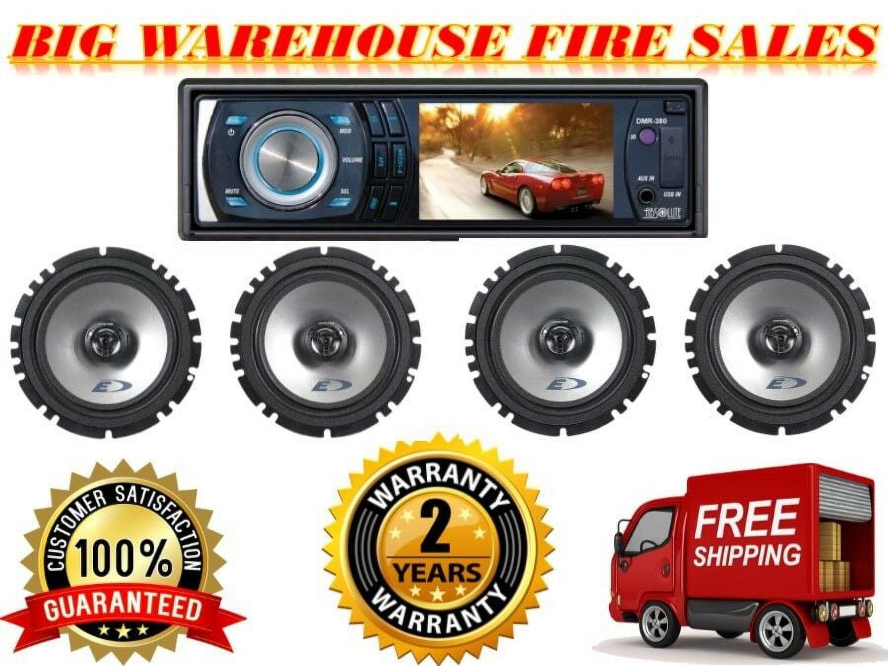 Absolute USA DMR-380BTAD 3.5" Single DIN Car Stereo with 2 Pairs of ...