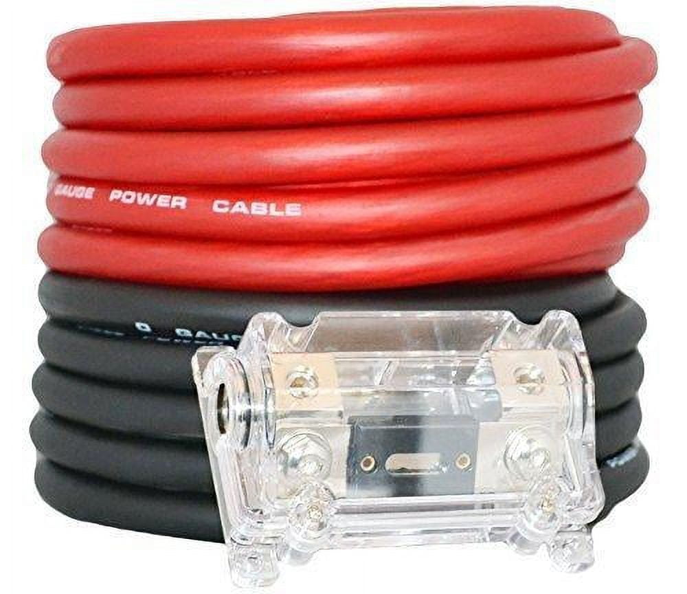 Absolute USA 0 Gauge Red/Black Amp Power/Ground Wire Set, SuperFlex ...