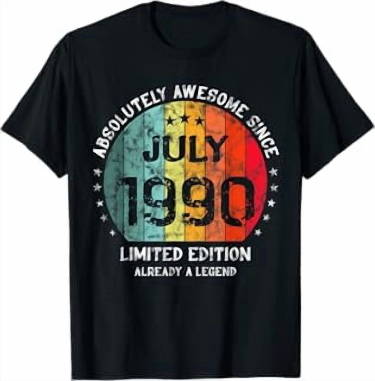 Absolutely Awesome Since July 1990 Colorful Design T-Shirt for Birthday ...
