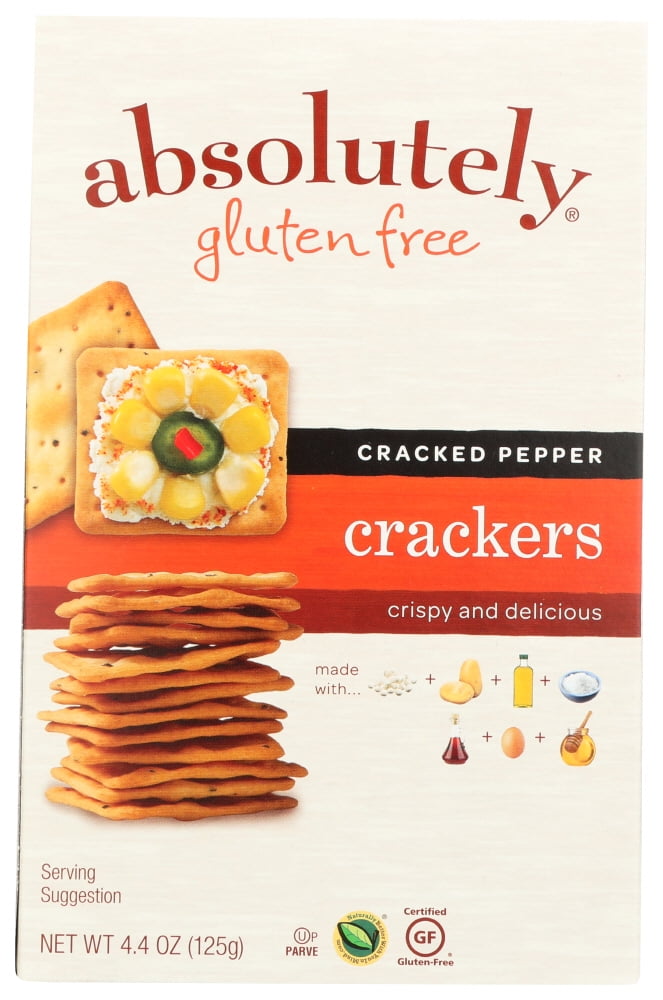 Absolutely Gluten Free All Natural Crackers Cracked Pepper 4.4 oz ...