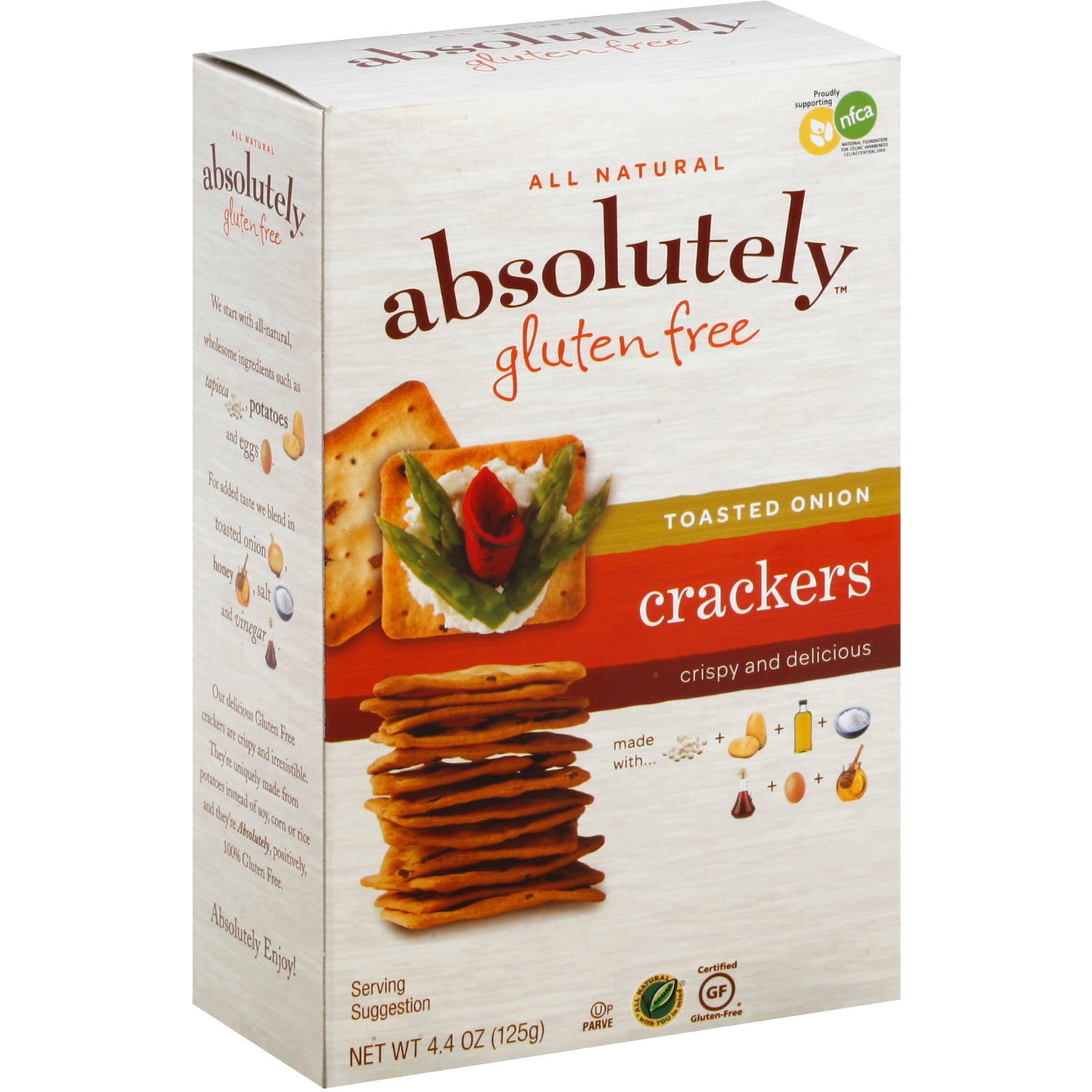 Absolutely Gluten Free Toasted Onion Crackers, 4.4 oz, (Pack of 12 ...