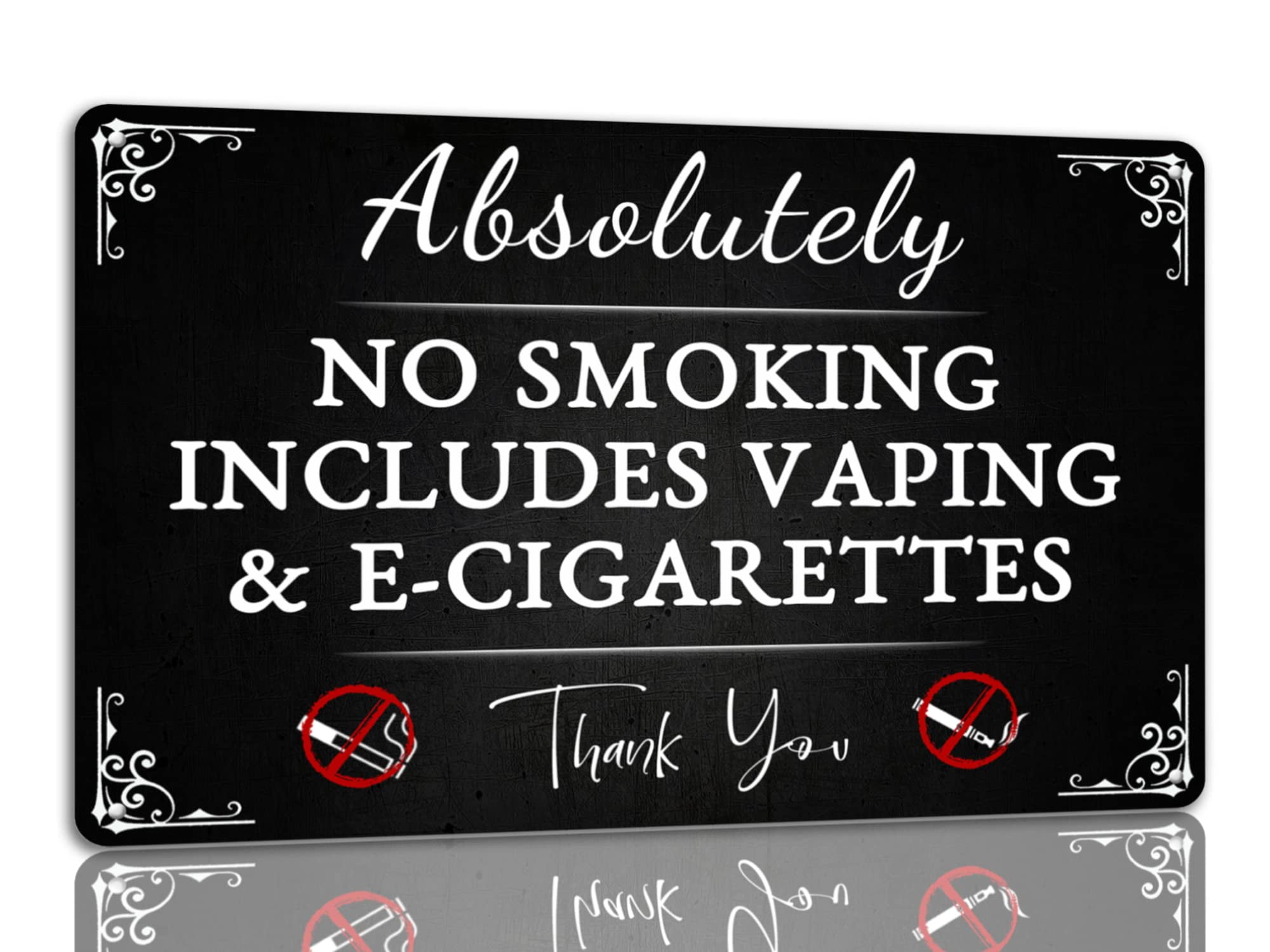 Absolutely No Smoking Tin Sign Includes Vaping & E-Cigarettes Metal ...