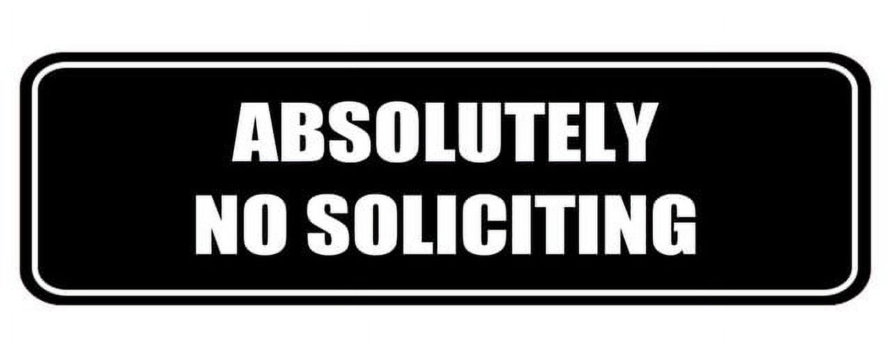 Absolutely No Soliciting Acrylic Sign For Office Door Wall Home And ...