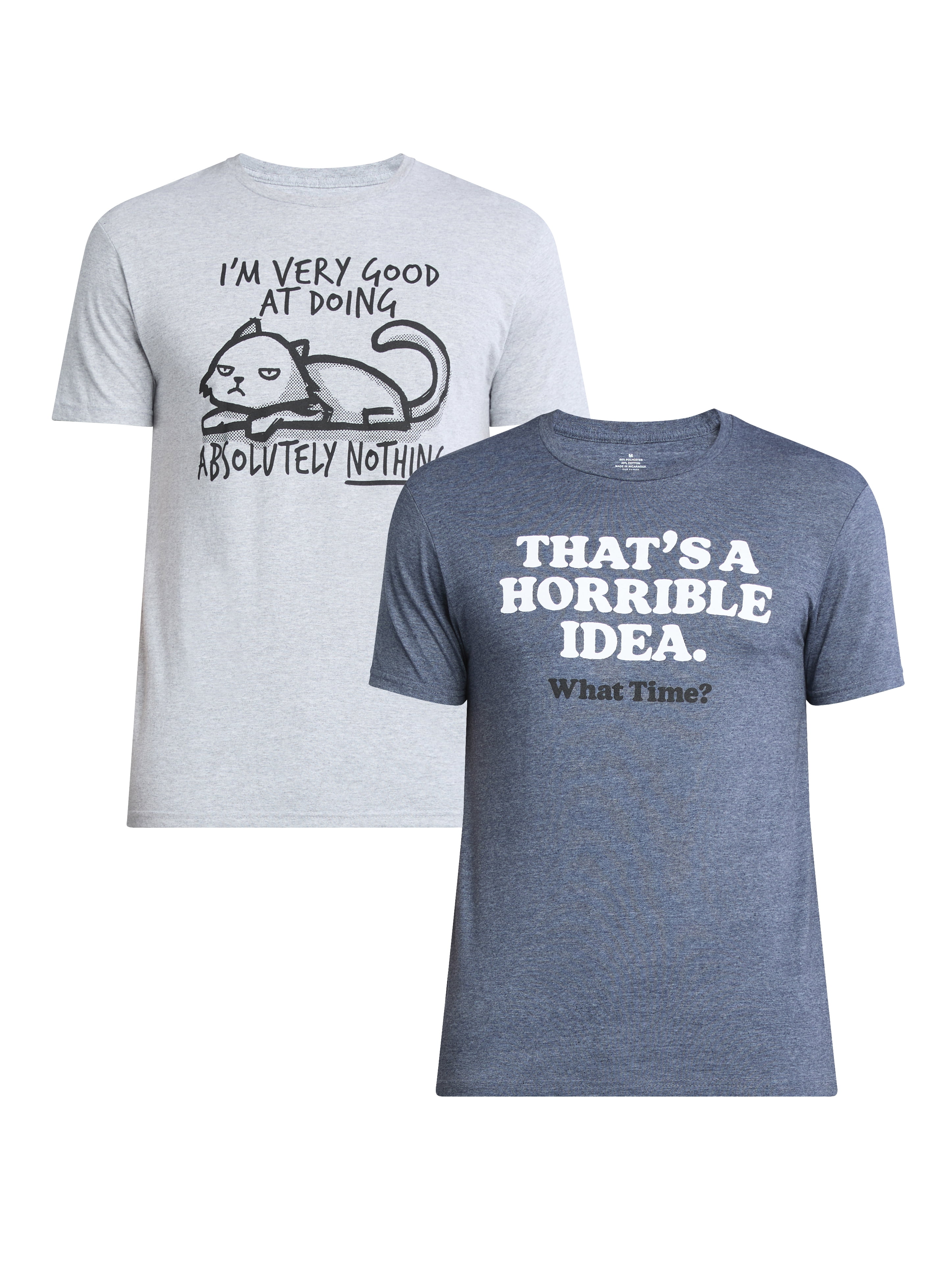 Absolutely Nothing Men's and Big Men's Graphic Tee Shirts, 2-Pack ...