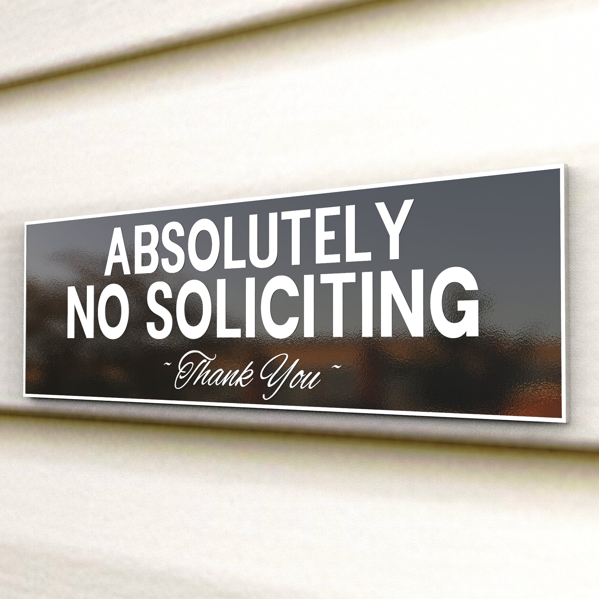 Absolutely No Soliciting Sign for Front Door, Wall & Mailbox - 8.3"x2.4 ...