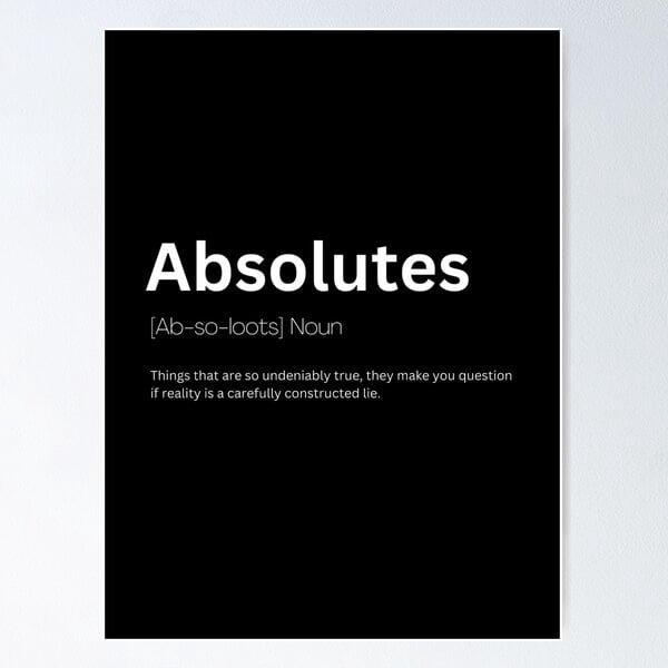 Absolutes Dictionary Definition Poster Wall Art, Modern Wall Decor For ...