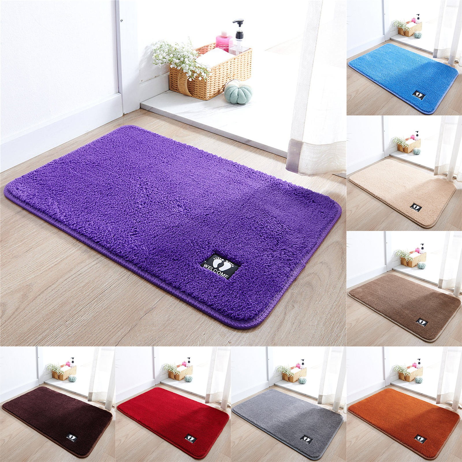 Absorbent Bathroom Mat Non Slip Floor Rug for Toilet Door Entrance ...