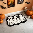 Absorbent Bathroom Rug, Halloween Ghost Design Soft Floor Mat, Spooky ...