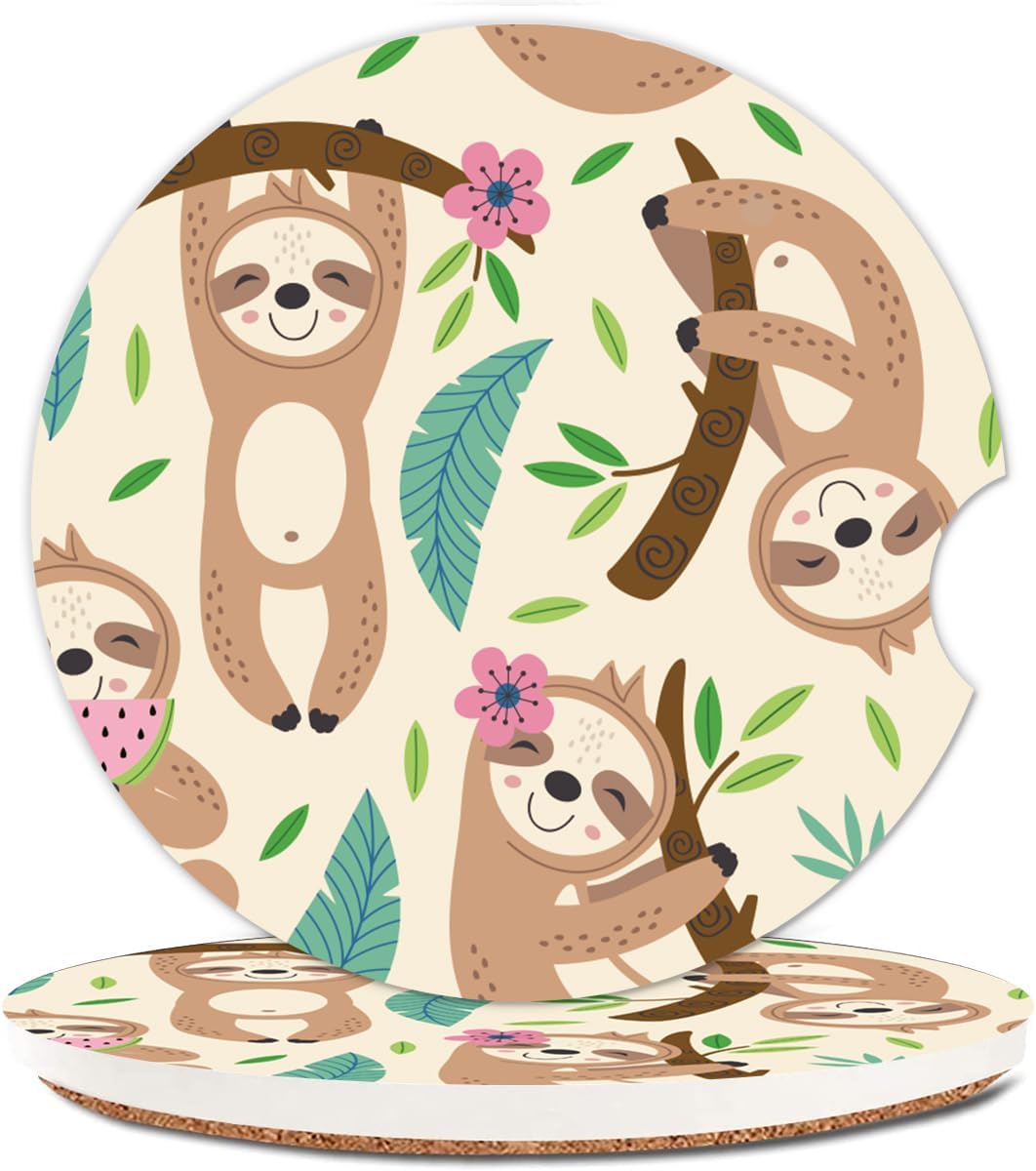 Absorbent Car Cupholder Coaster 2 Pack, Cute Car Coasters with a Finger ...