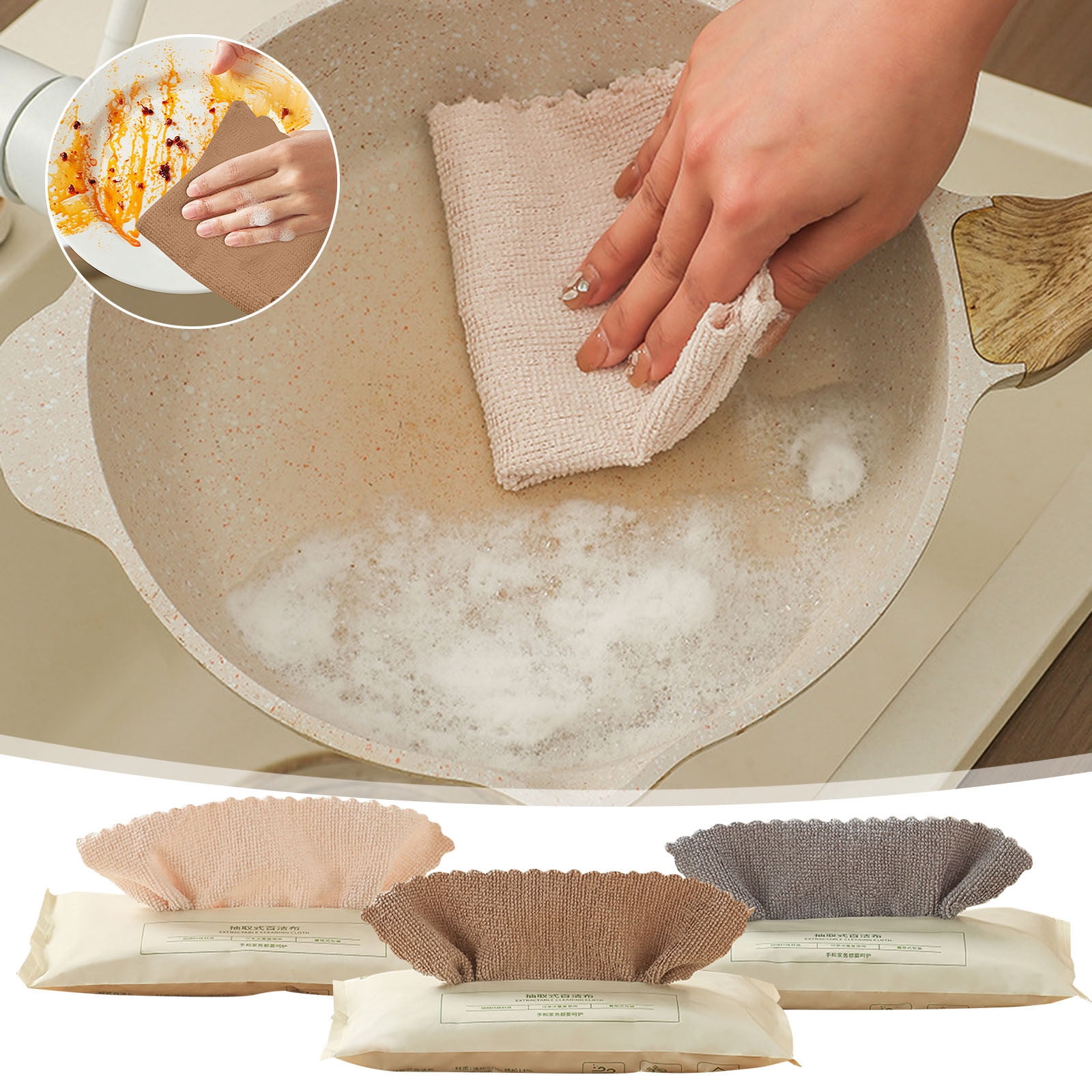 Absorbent Cleaning Towels, Thickened Dishwashing Rags, Durable Material ...