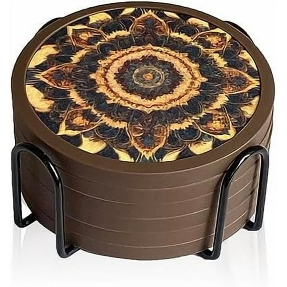 Absorbent Coasters for Drinks with Holder - 6packs, Silicone Coaster ...