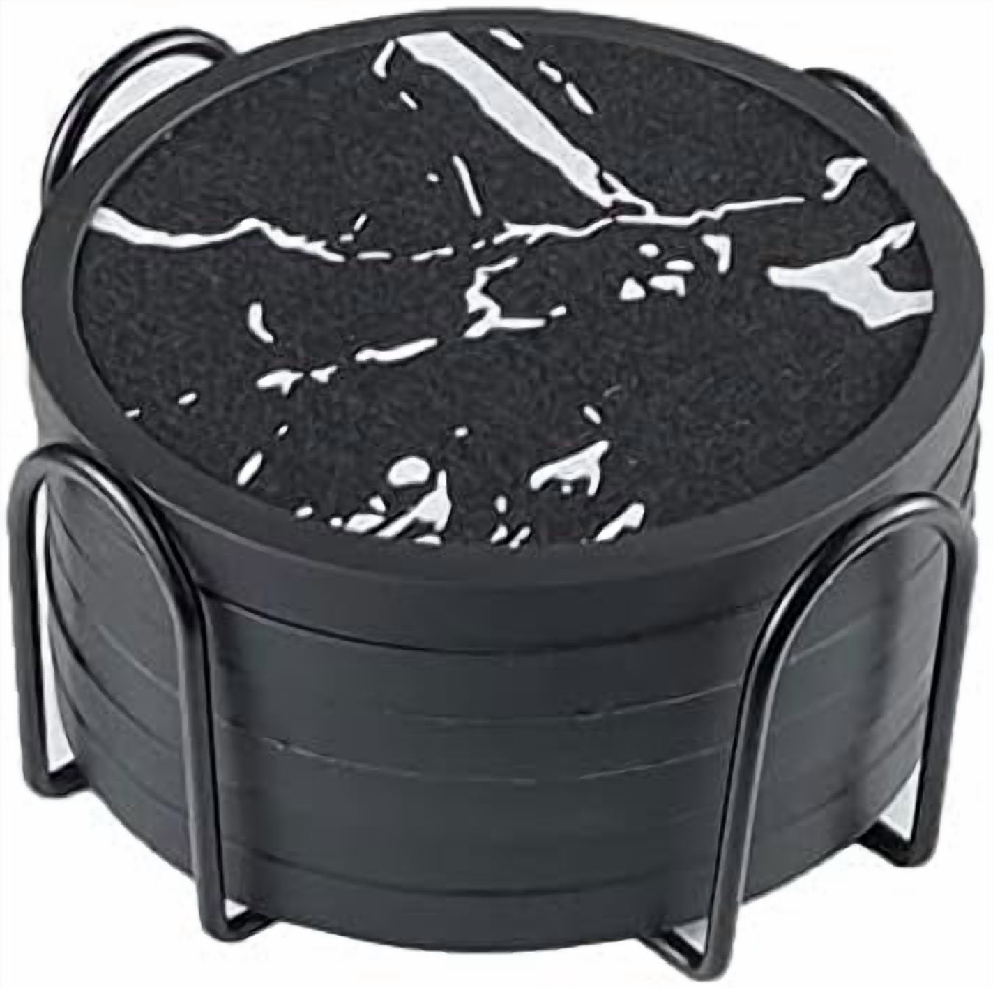 Absorbent Coasters for Drinks with Holder - 6packs, Silicone Coaster ...