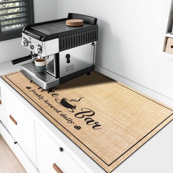 Absorbent Coffee Mat Fashion Dish Drying For Kitchen Counter Bar ...