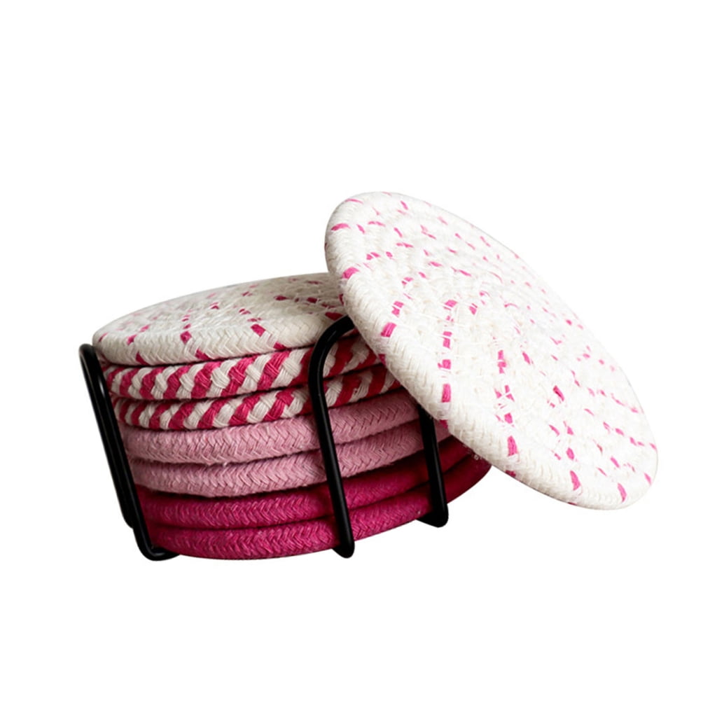 Absorbent Cotton Rope Coasters Set Heat Resistant Coasters Potholders ...
