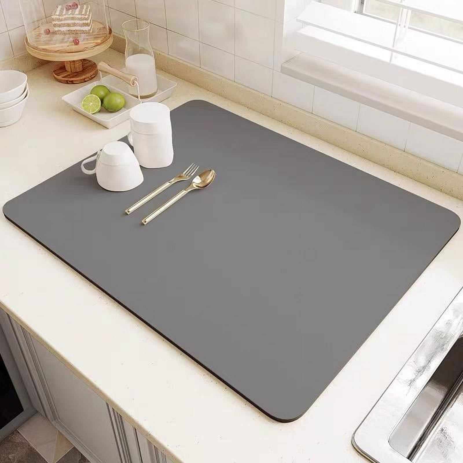 Absorbent Dish Drying Mat, 1/2pcs Modern Simple Kitchen Drip Mat ...