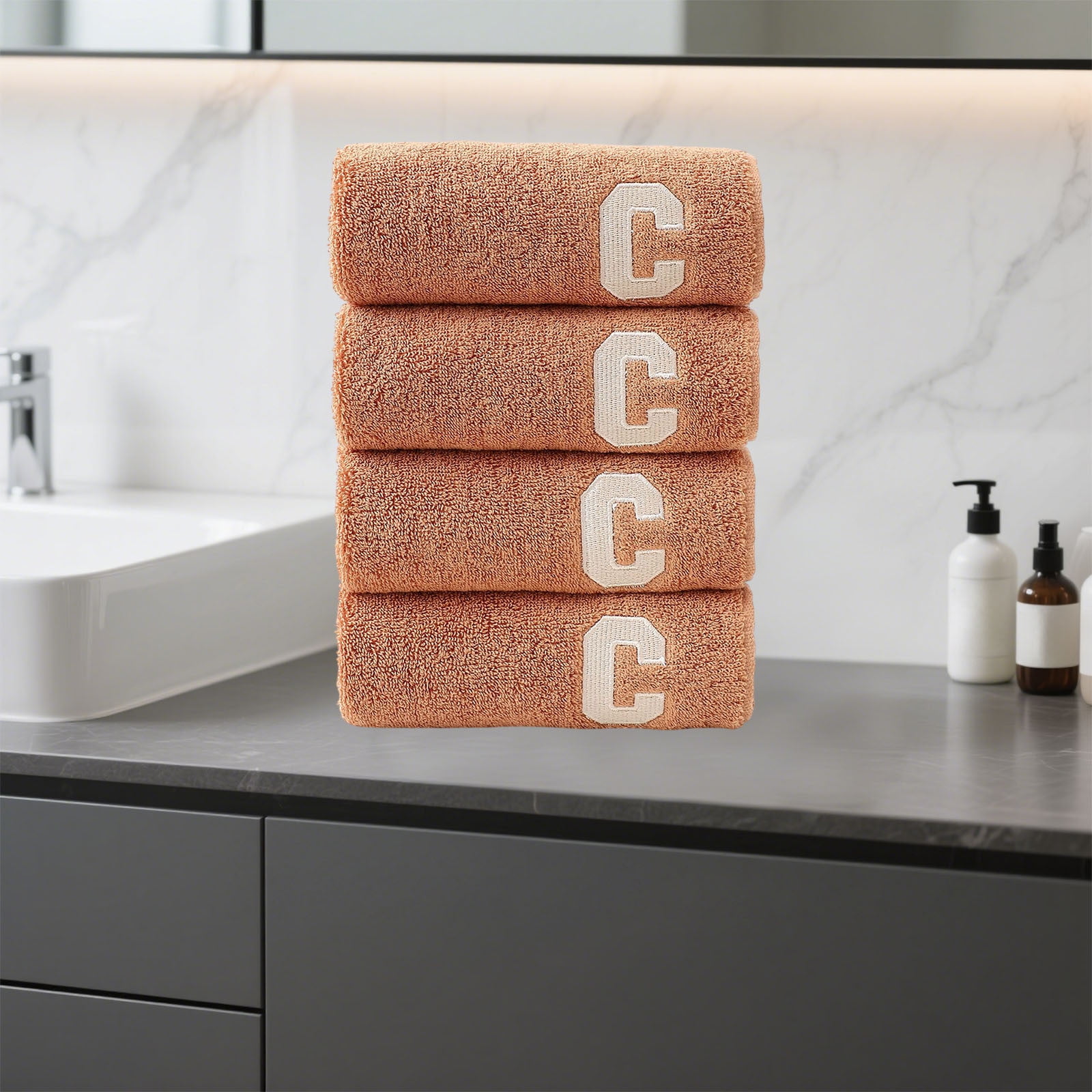 Absorbent Face Towels, 4 Piece Set, Quick Dry Material, Soft Texture ...