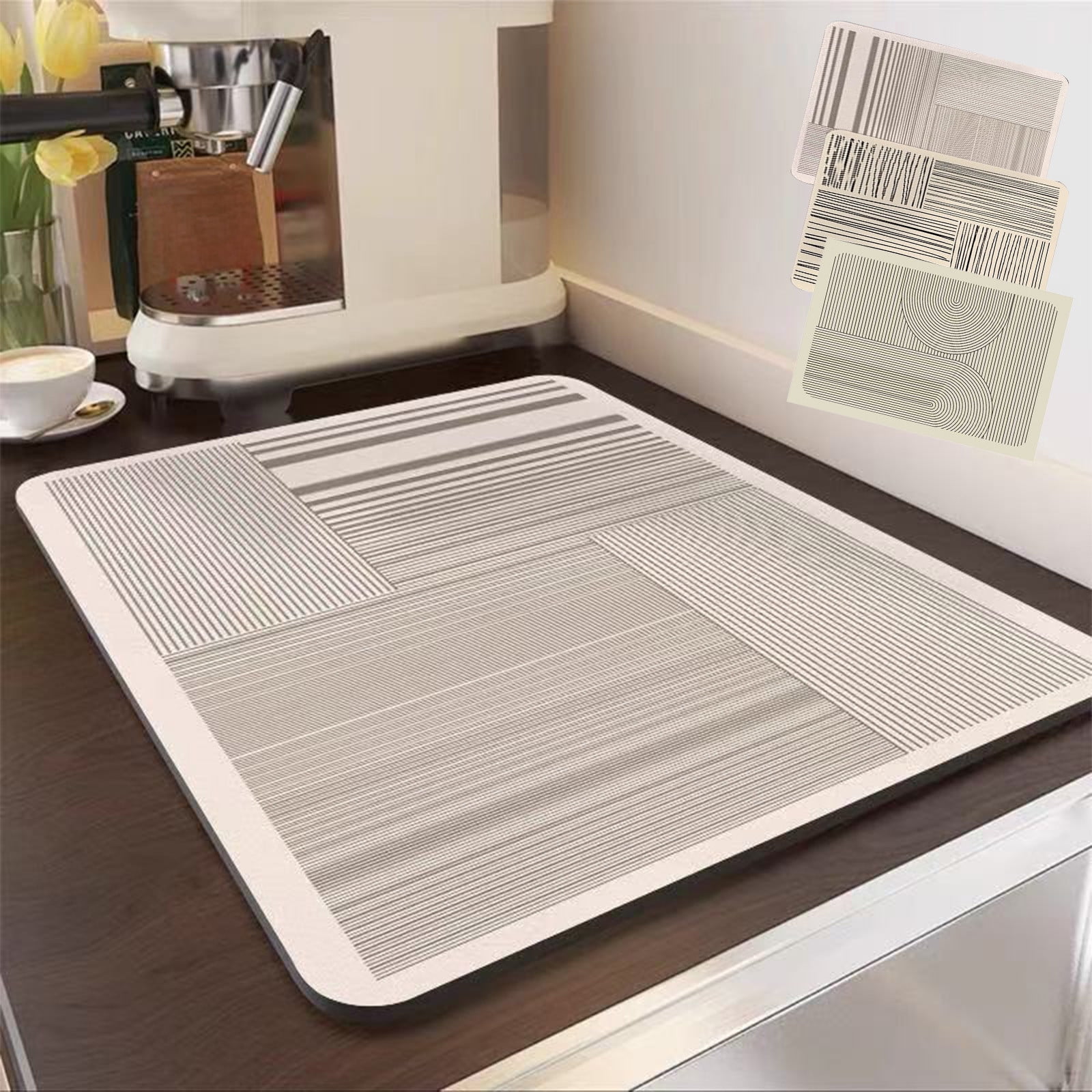 Absorbent Fast-Drying Diatomaceous Earth Mat, Multicolor, 40x30cm, Non ...