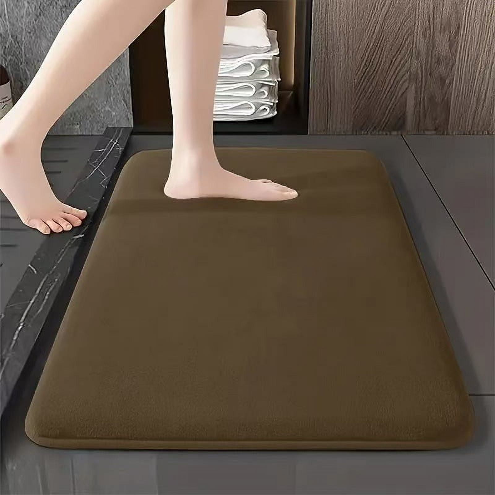 Absorbent Floor Mat Non Slip Bath Mat Anti Slip Coral Velvet Bathroom ...