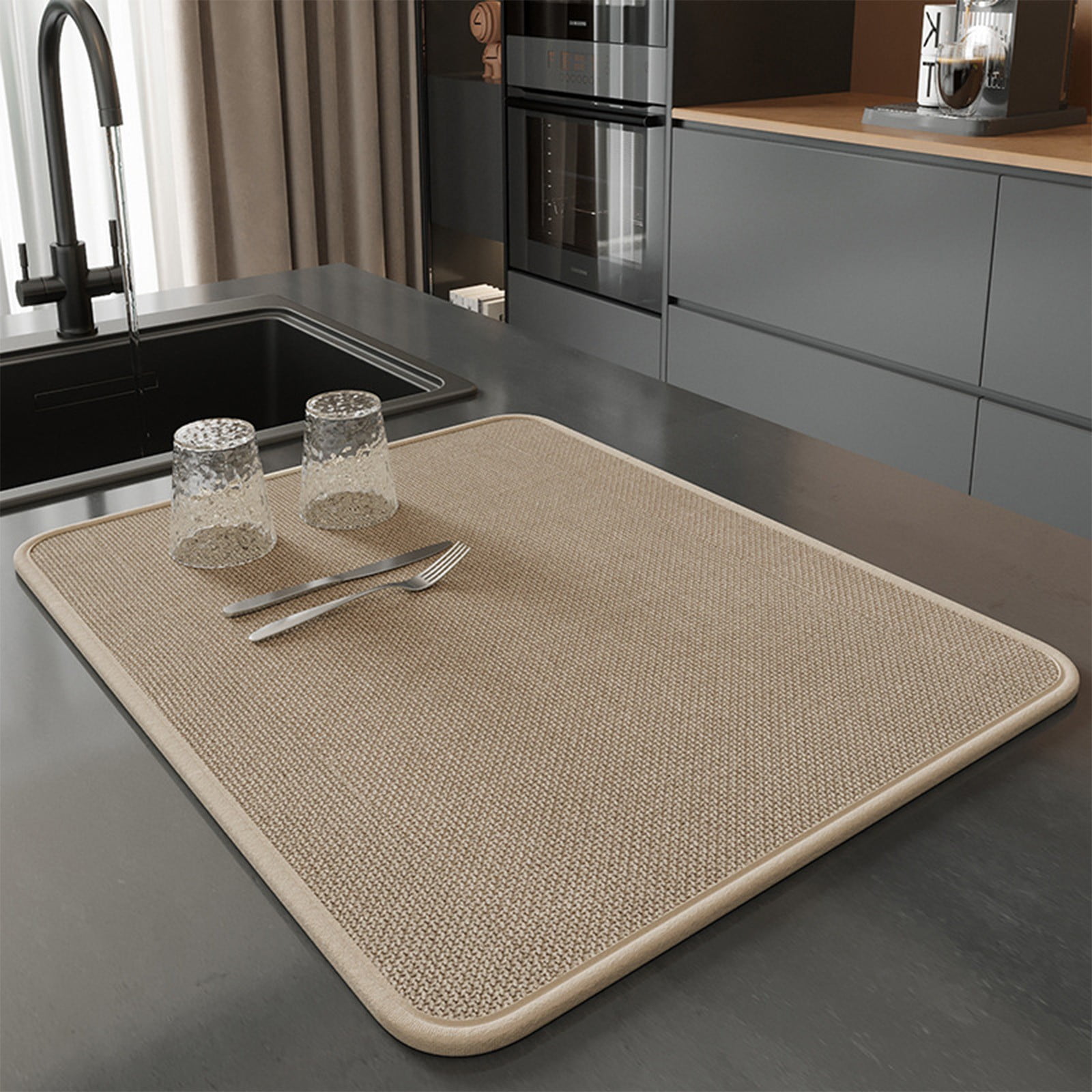 Absorbent Kitchen Countertop Drying Pad | Non-Slip Polyester Fiber Mat ...