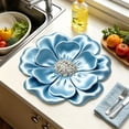 Absorbent Kitchen Drying Mat, Diatomaceous Countertop Pad, Floral ...