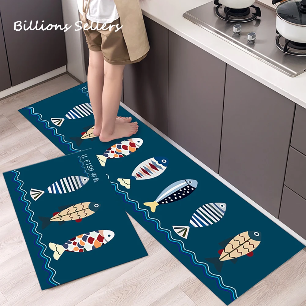 Absorbent Kitchen Rug Floor Mat Absorb Oil Kitchen Long Area Rug ...