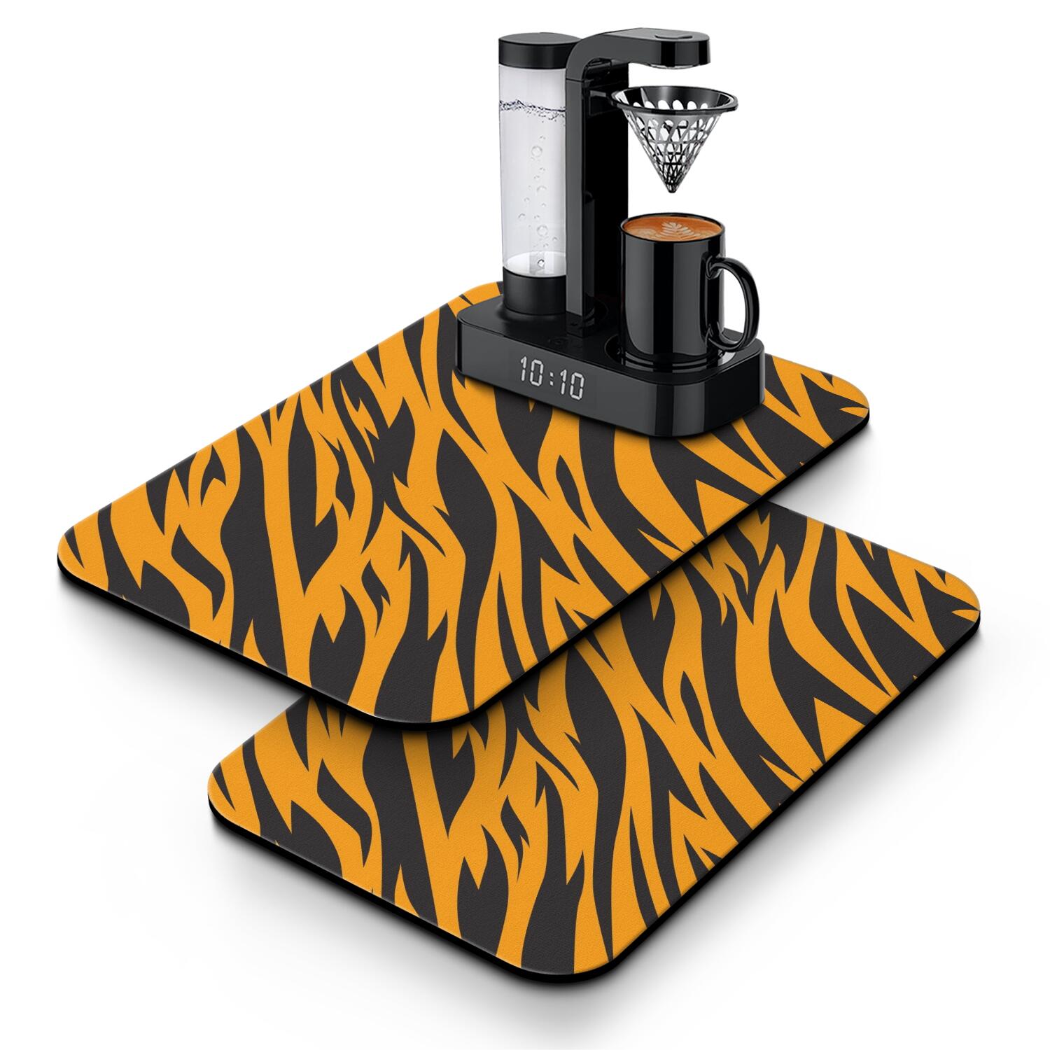 Absorbent Leopard Spots Dish Drying Mat Leak-Proof Diatom Mud Coffee ...
