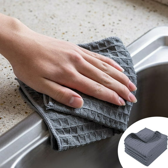 Absorbent Lint-Free Dishcloths, Kitchen Cleaning Rags for Stain Removal ...
