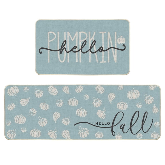 Absorbent Long Strip Kitchen Mat 2-Piece Set | Oil & Water Resistant ...
